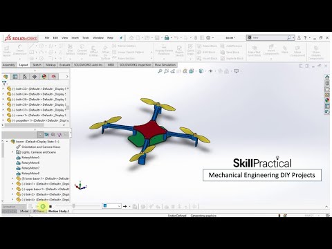 Part-01 - MODELLING OF QUADCOPTER IN SOLIDWORKS-SkillPractical DIY ...