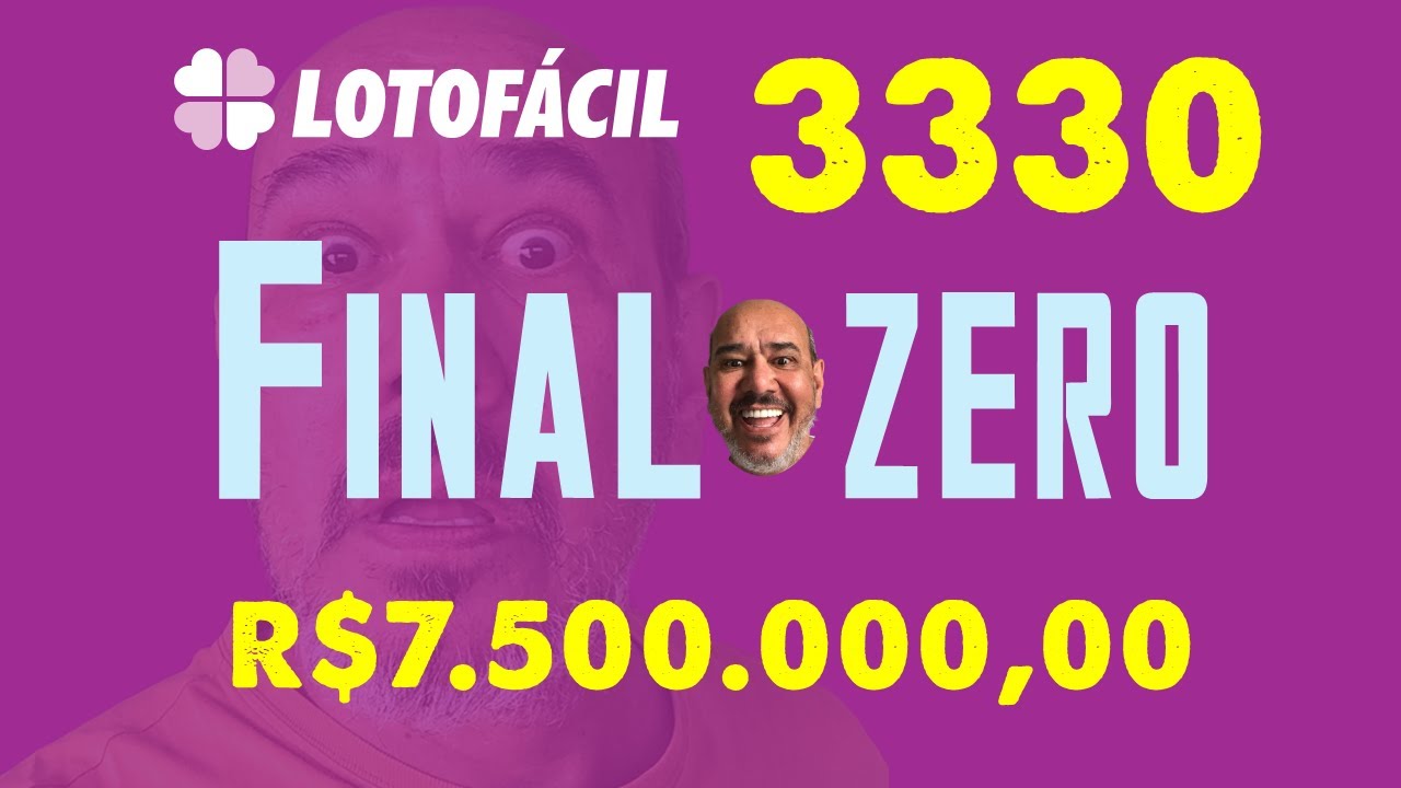 3330 LOTOFÁCIL FINAL ZERO #dicasparalotofacil - YouTube