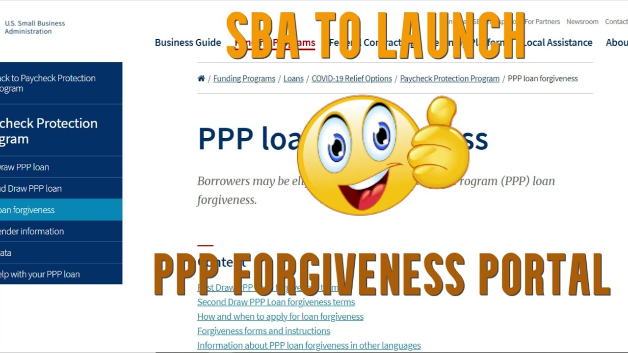 👍🏿SBA Creating PPP Loan Forgiveness Portal for Paycheck Protection ...