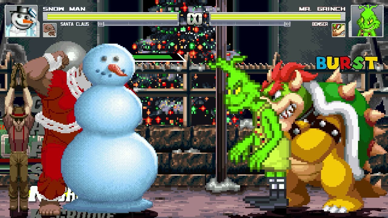 AN Mugen #340: Snow Man & Santa Claus VS Mr. Grinch & Bowser - YouTube