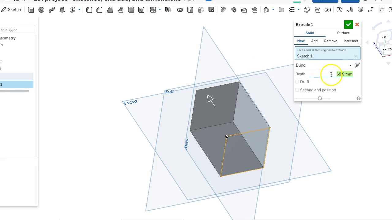 Onshape part 2: sketching on faces, coincident, construction - YouTube
