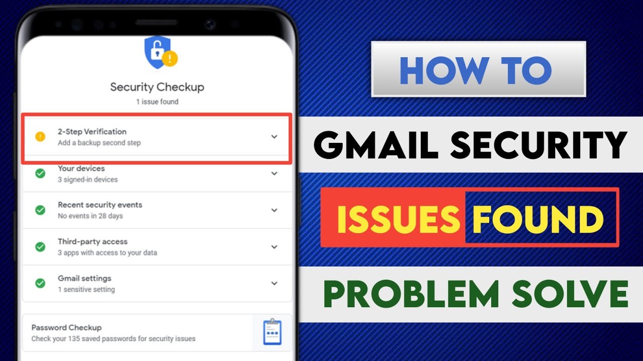 How to Gmail Security Issues Found Problem Solve - YouTube