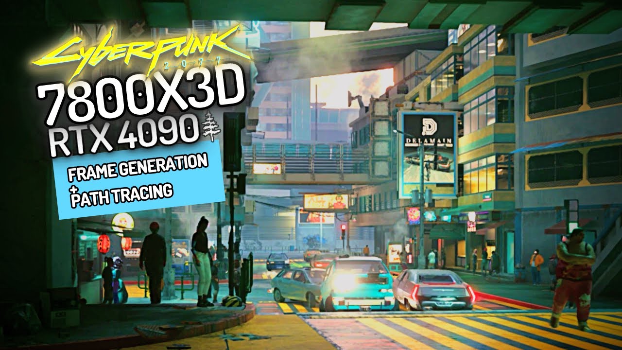Cyberpunk \\ Frame Generation + Path Tracing \\ 4090 + 7800X3D + 32GB ...