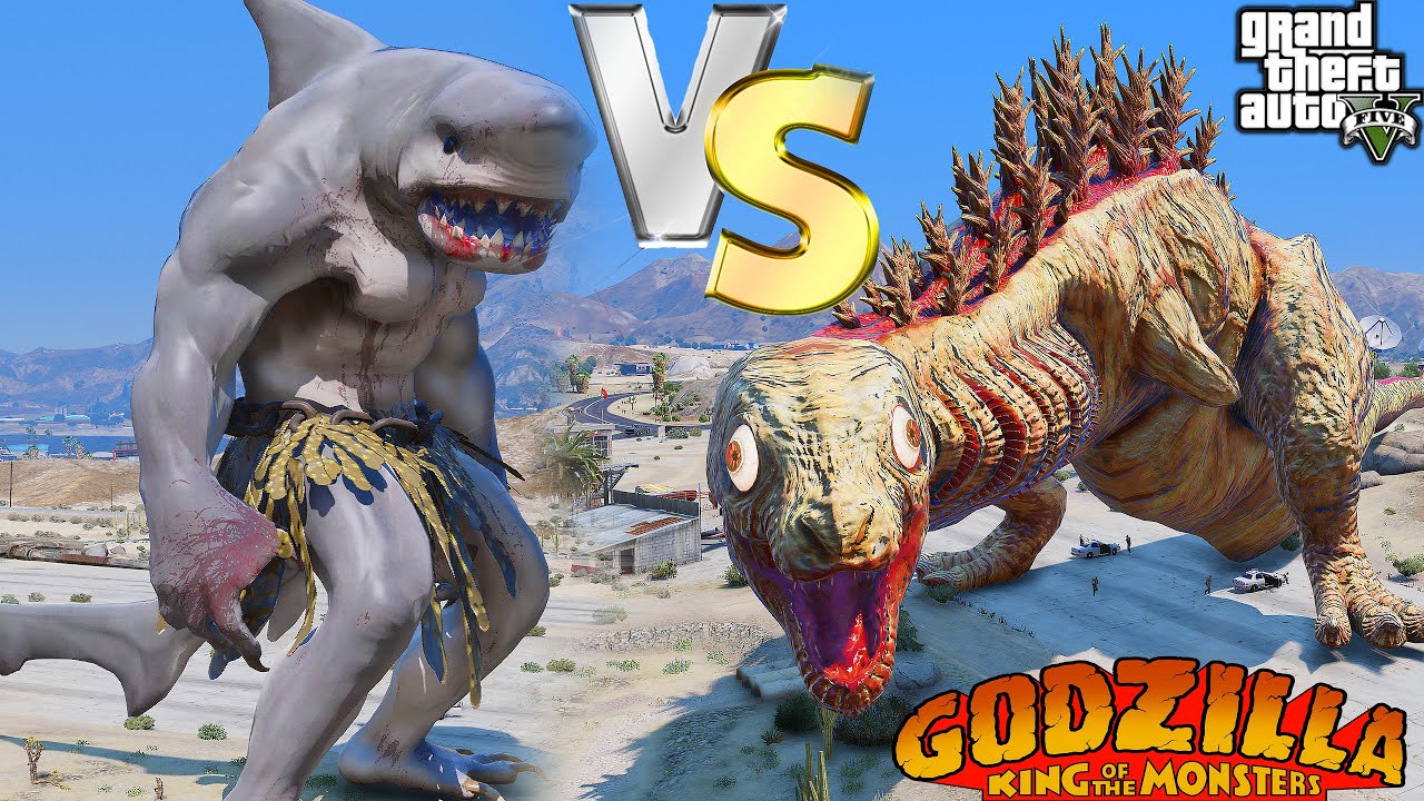 Godzilla, Shin Godzilla Vs Were Shark, Monster Battle ( GTA V Mods ...