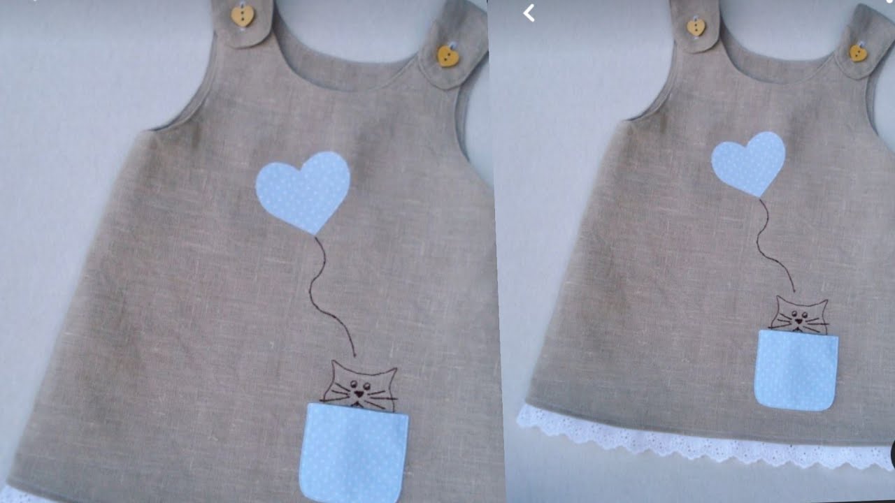 Beautiful baby dress// baby top with patch cutting and stitching - YouTube