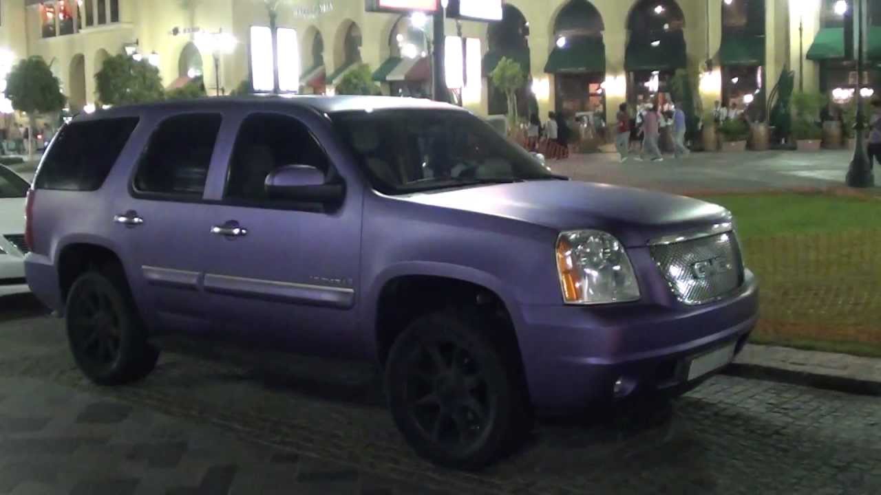 matte purple GMC Yukon - Dubai Marina - YouTube