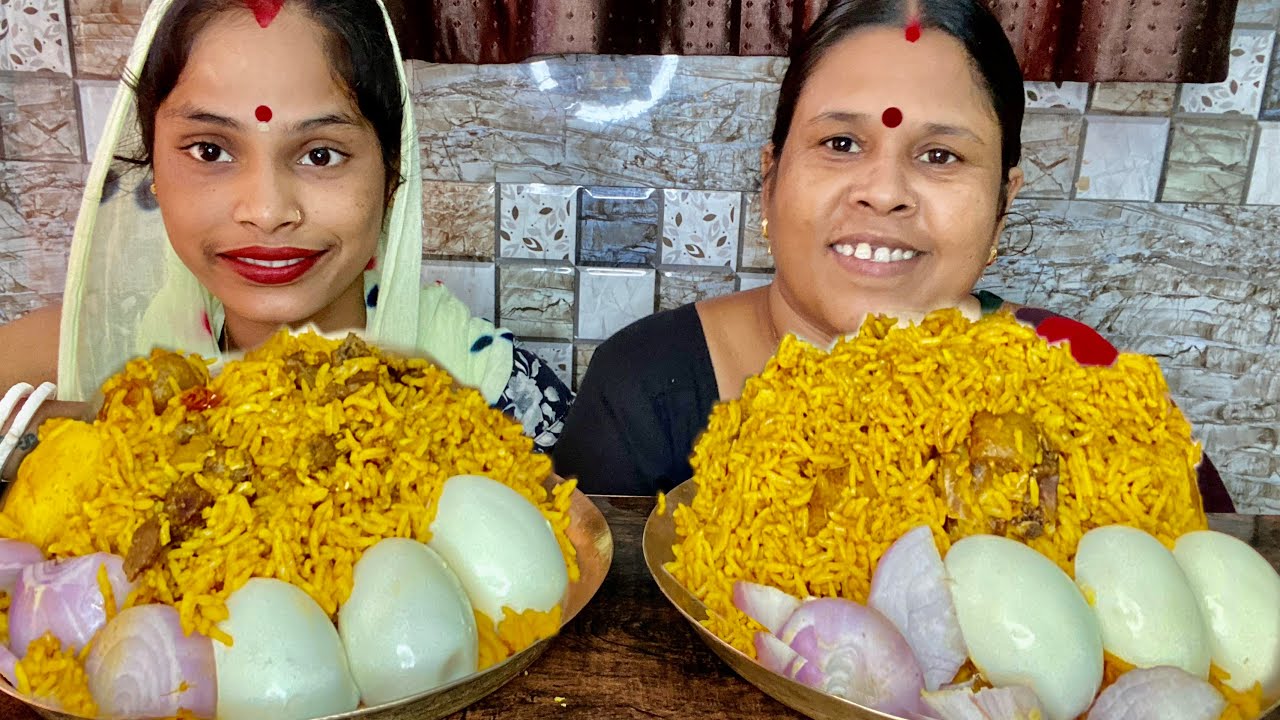 Eating Chicken Biryani Challenge Egg And salad Bangali Chicken Biryani ...