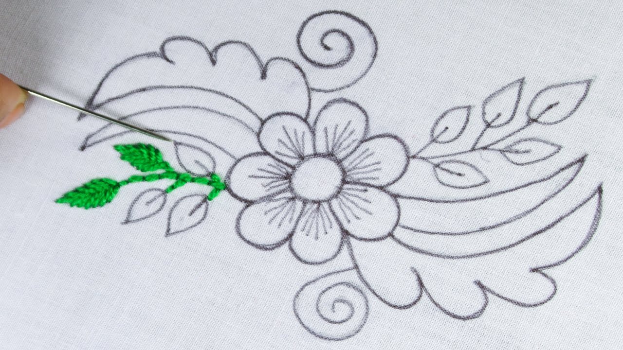 Pure hand embroidery so easy to follow hand embroidery design for you ...