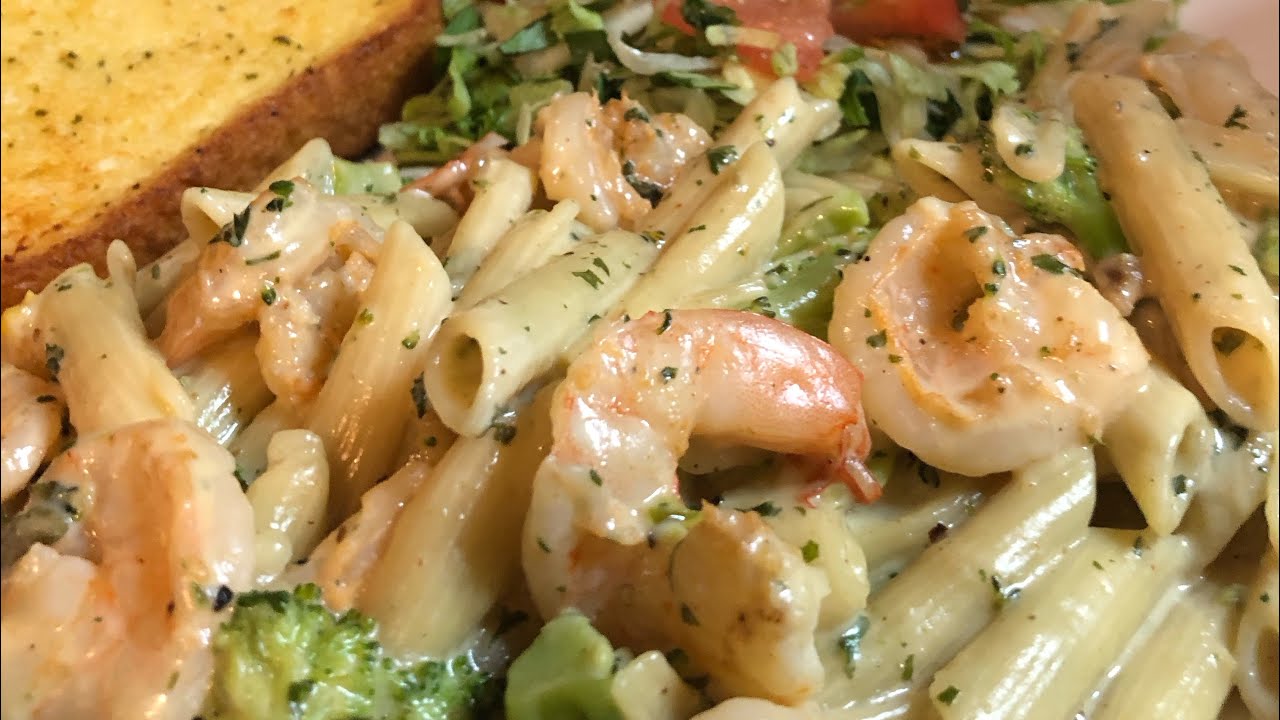 10 min. 1,pot broccoli&shrimp Rigatoni Alfredo - YouTube