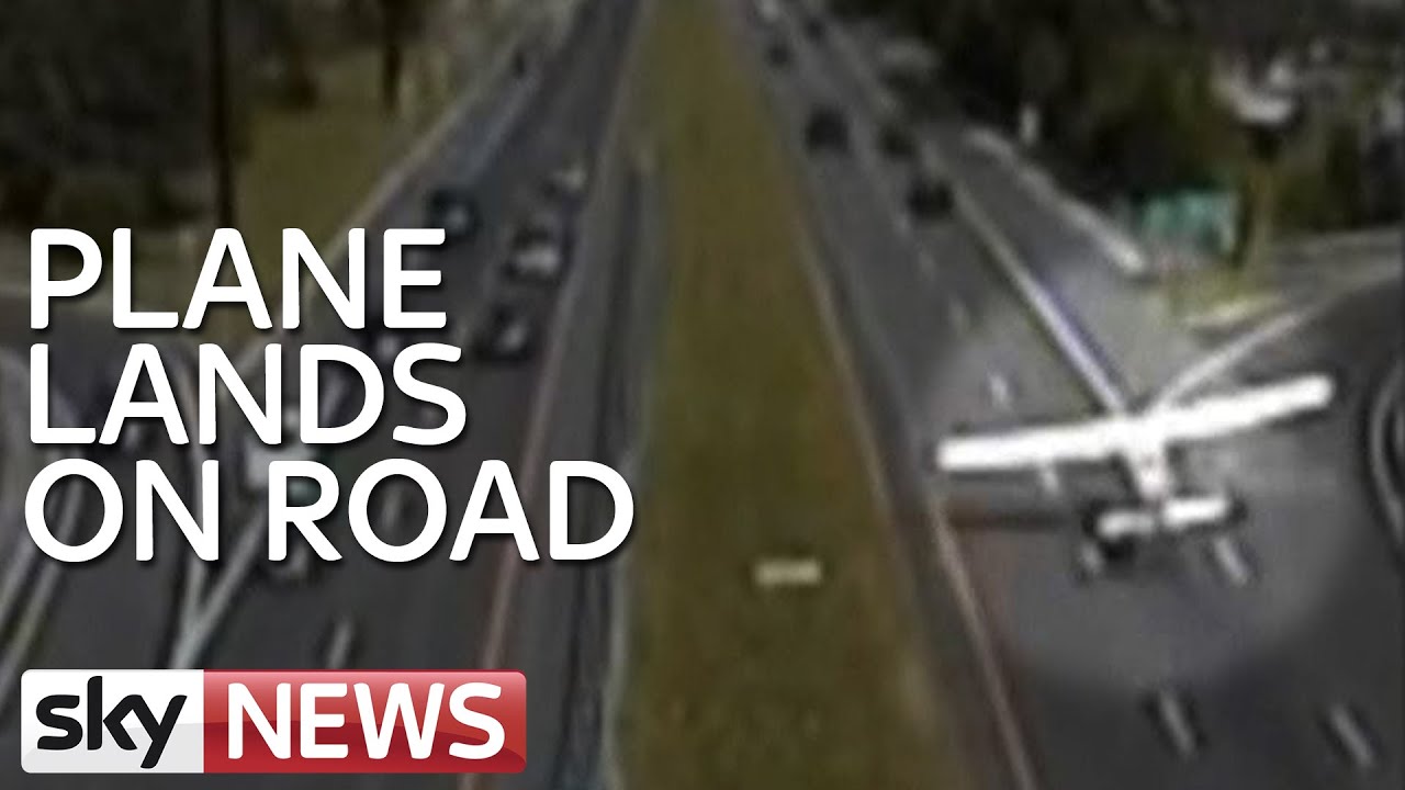 Plane Makes Emergency Landing - On Road! - YouTube