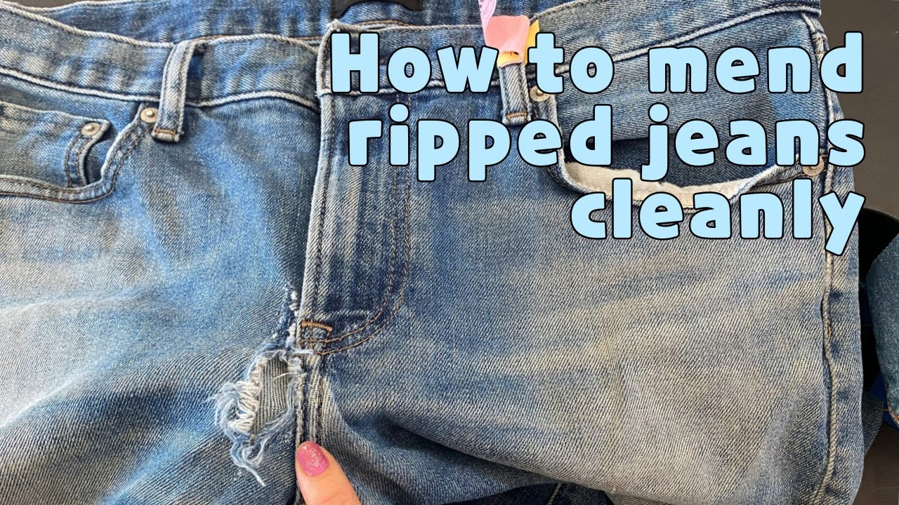How to mend ripped jeans cleanly - YouTube