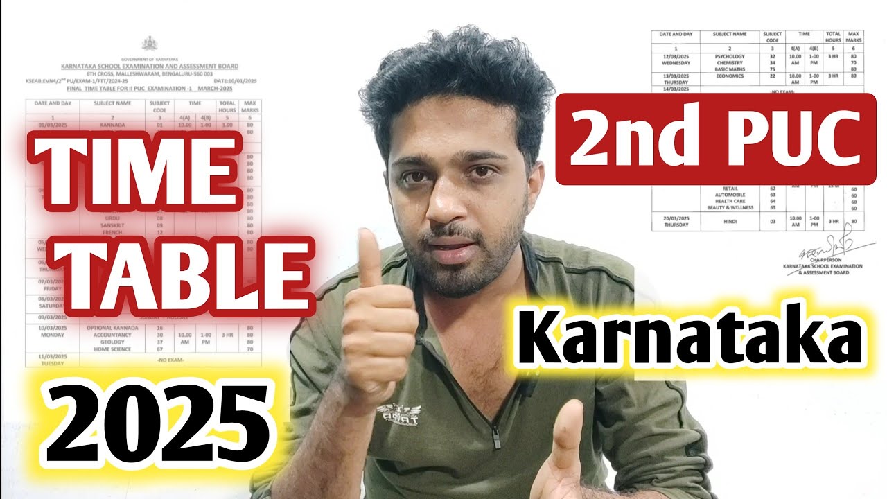 BIG NEWS - 2nd PUC Time Table 2025 Announced | Final Time Table For 2nd ...