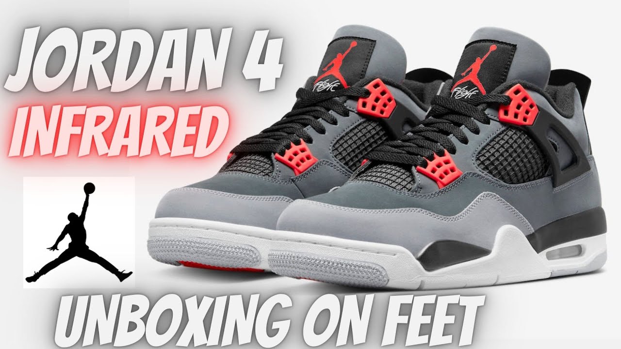 AIR JORDAN 4 RETRO INFRARED UNBOXING+ON FEET - YouTube