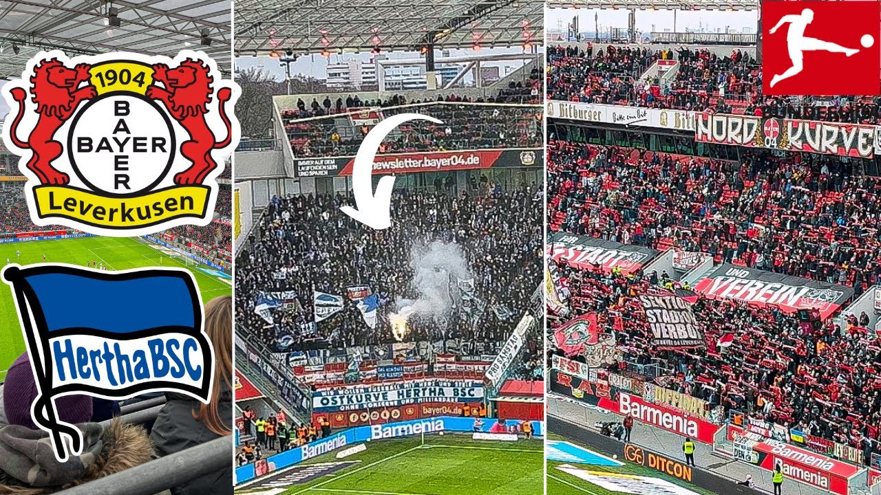 Flares, Ultras, Flags and Goals! Bayer Leverkusen v Hertha Berlin - YouTube