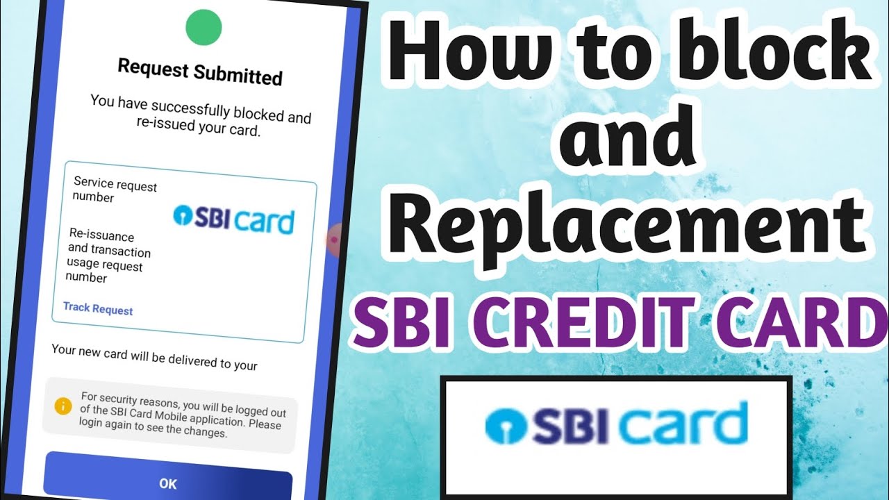 How to block and replacement SBI Credit Card #sbicreditcard # ...