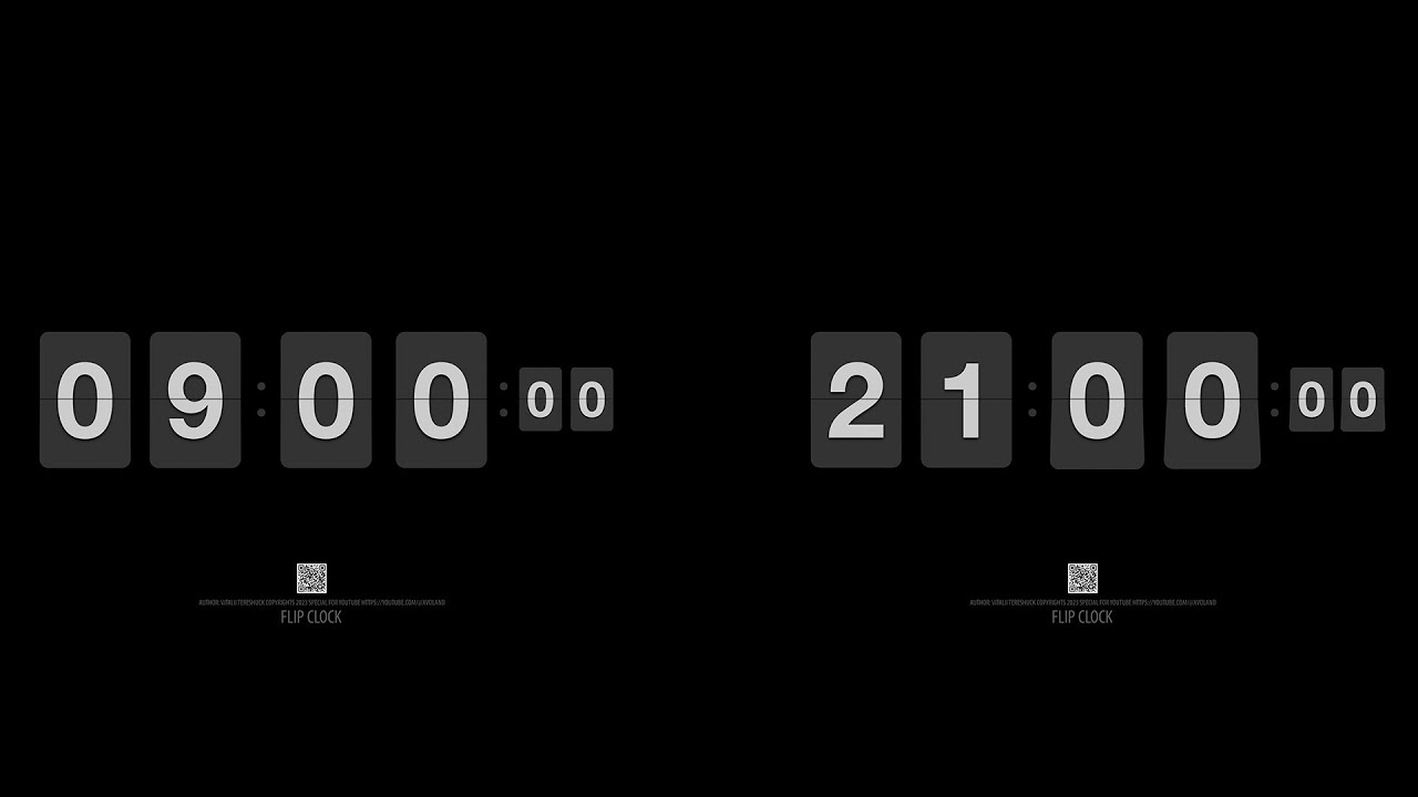 💡 WORK 09:01 - 21:00h Flip Clock Screensaver Time Countdown 12h - YouTube