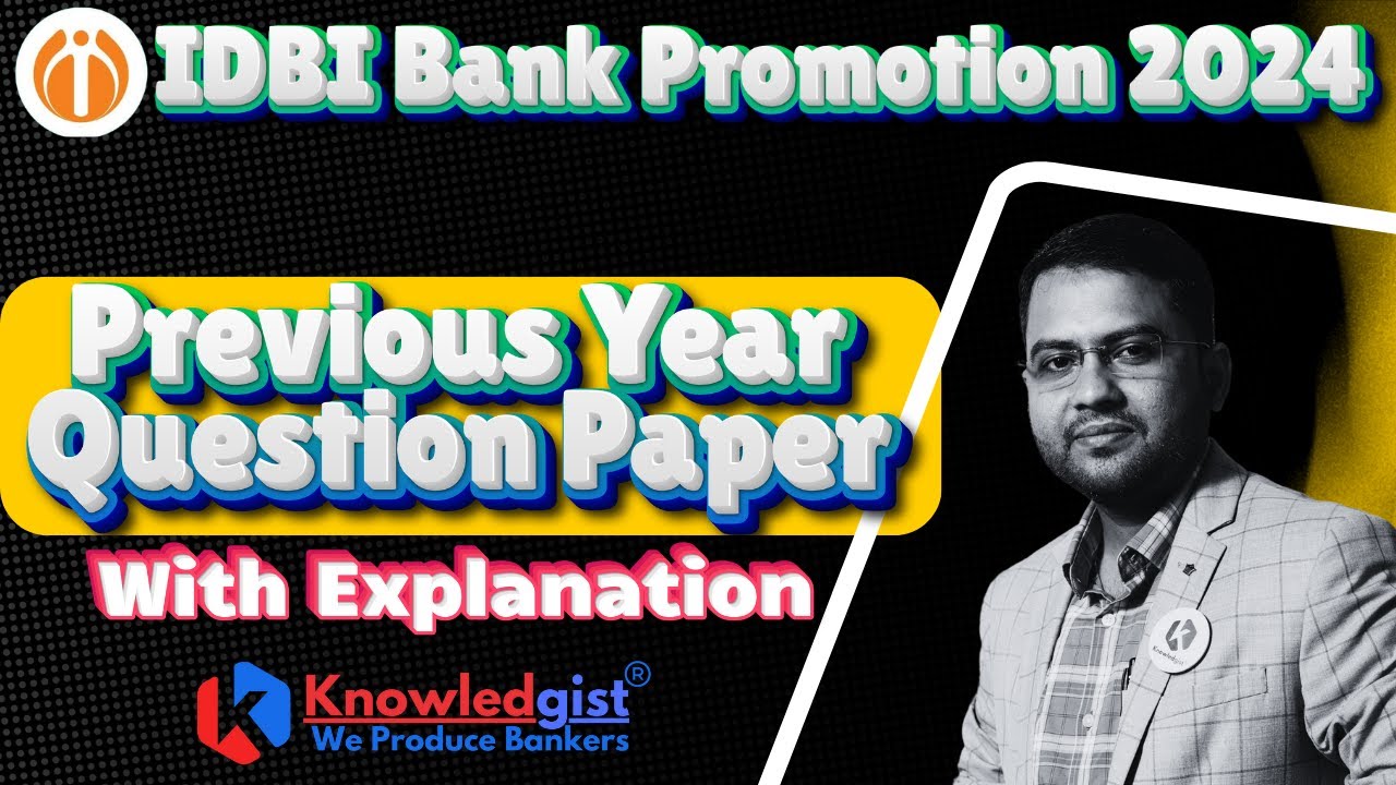 IDBI Promotion Exam 2024 | Previous Year Question Paper With ...