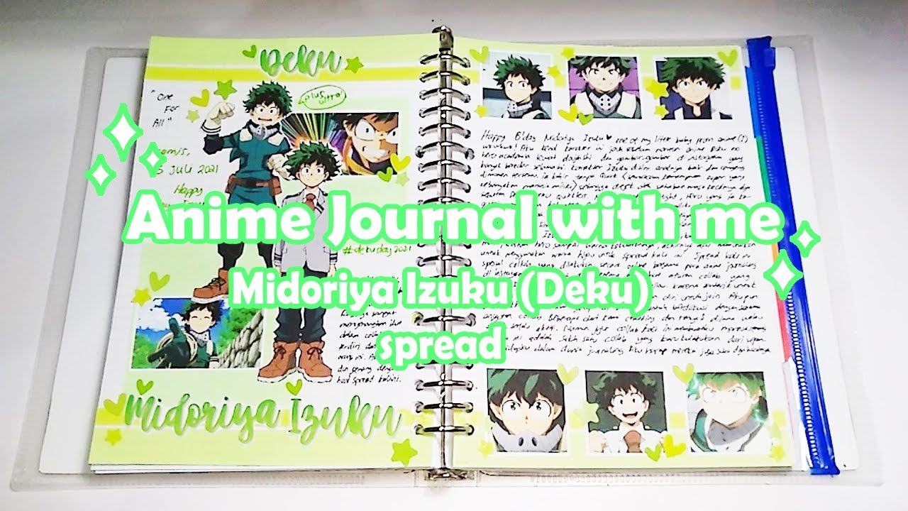 [Anime Journal with me] Midoriya Izuku (Deku) Spread - YouTube