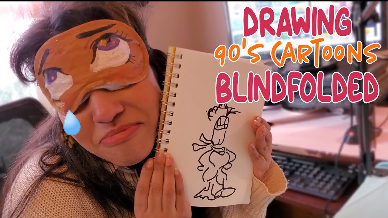 Drawing 90's Cartoons BLINDFOLDED! - YouTube