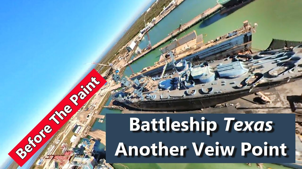 Battleship Texas between the Oil Rigs, New and Unseen Angles - YouTube