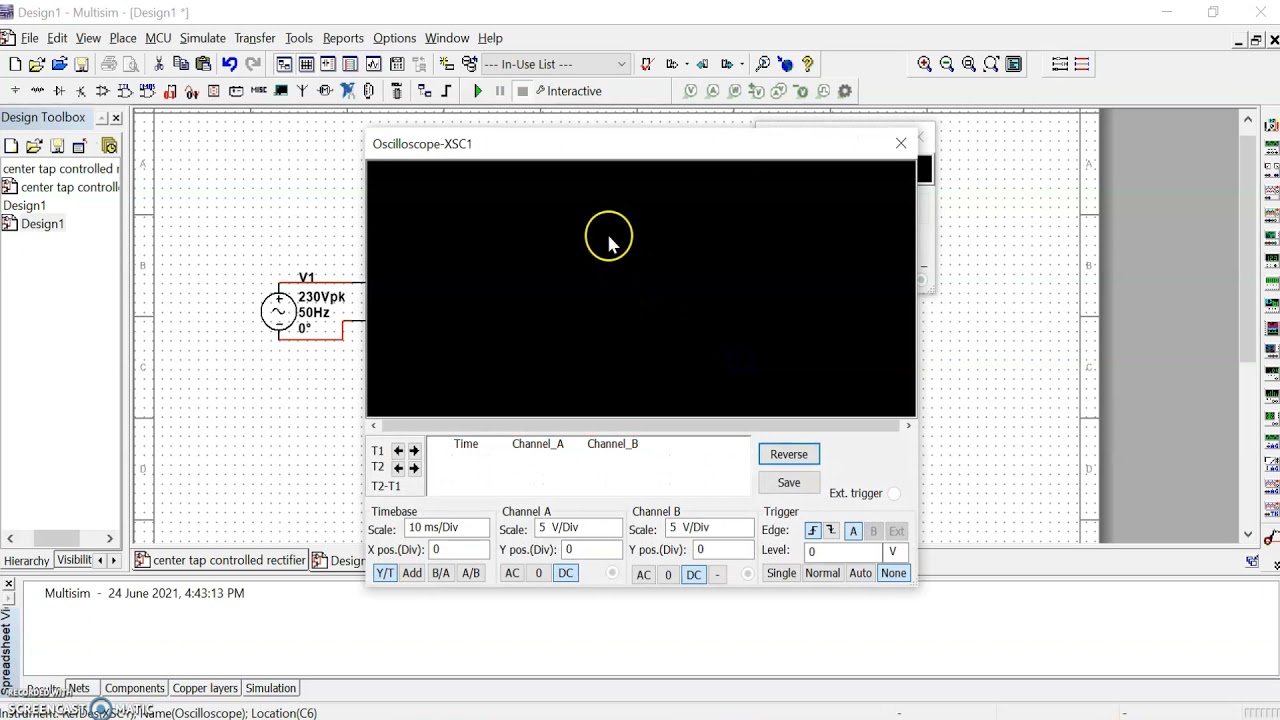 Single Phase Full Wave Controlled rectifier Using MULTISIM - YouTube