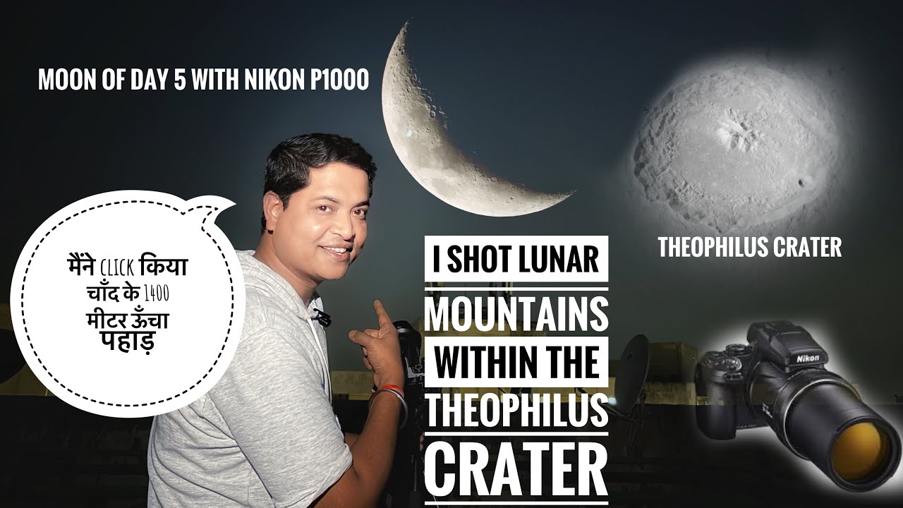 Zooming in to See Mountains On the Moon Day 5/14 | Moon के 1400 मीटर ...