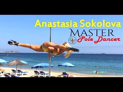 Anastasia Sokolova in the Ibiza Beach - Pole Dance