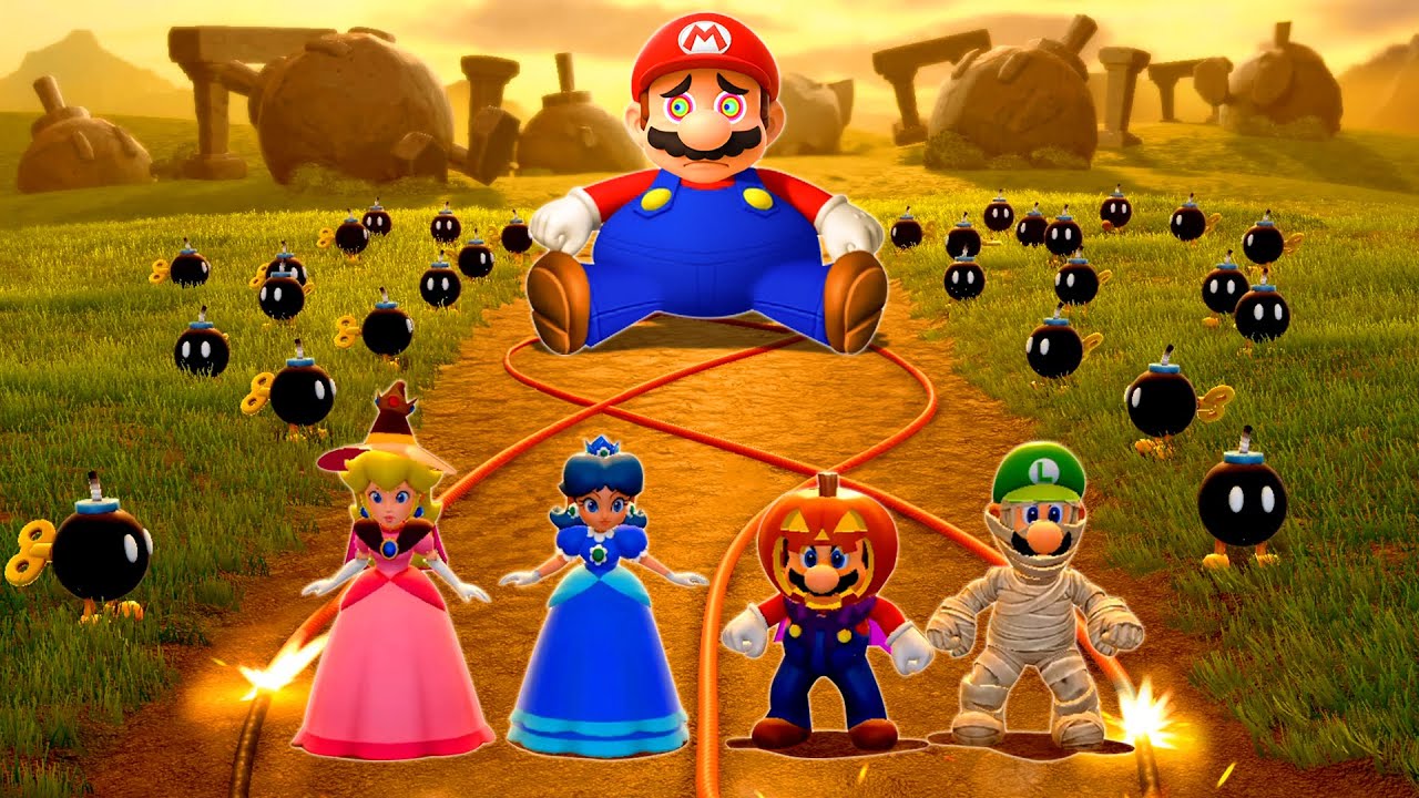 Mario Party Switch - All Team Minigames Princess Vs Mario Brothers - YouTube