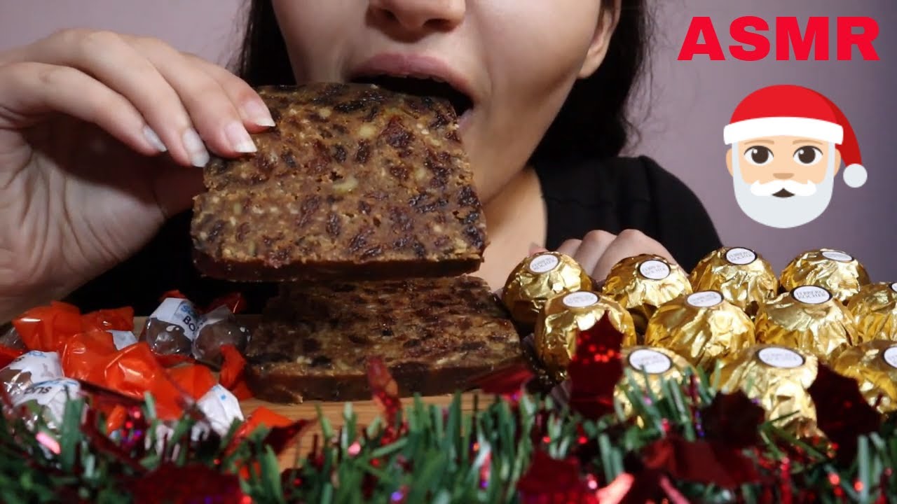 ASMR EATING Christmas Sweets (Christmas Pudding, Ferrero Rocher and ...