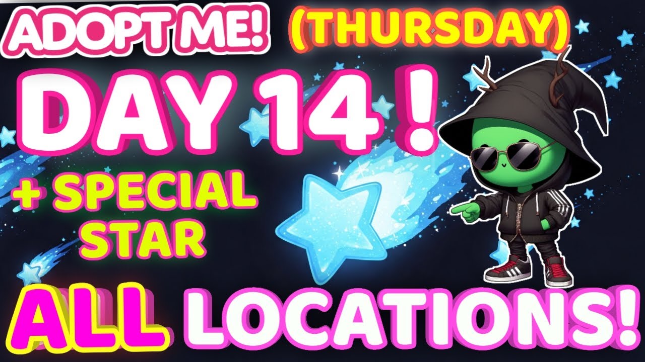 DAY 14 STAR LOCATIONS IN ADOPT ME! SPEEDRUN ! #day14stars #adoptme ...