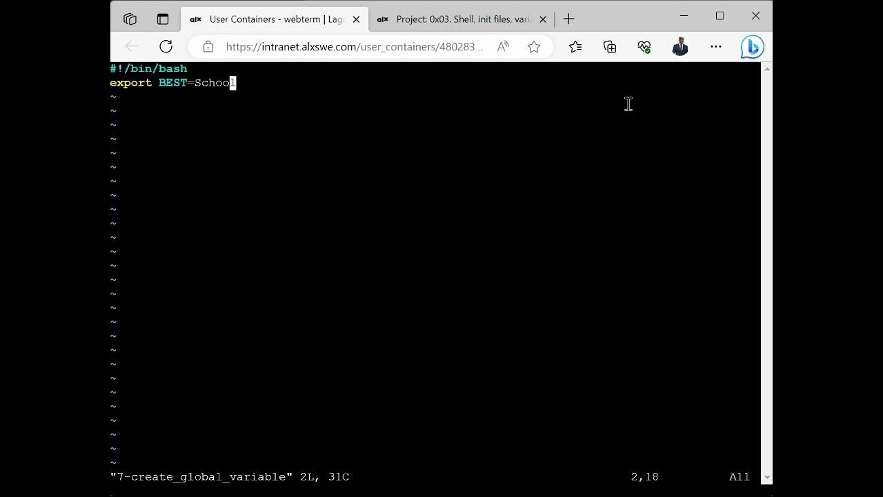 0x03 Shell, init files, variables and expansions - Global variable - YouTube