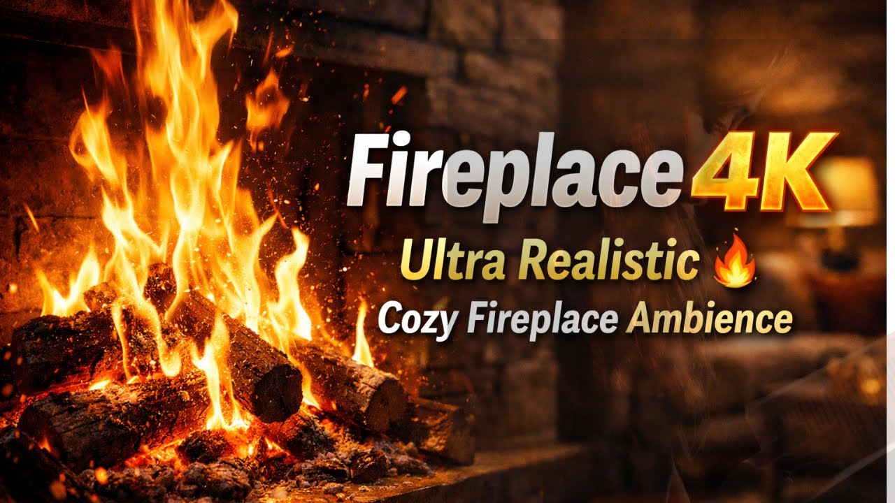 Fireplace 4K Ultra Realistic 🔥 Cozy Fireplace Ambience - YouTube