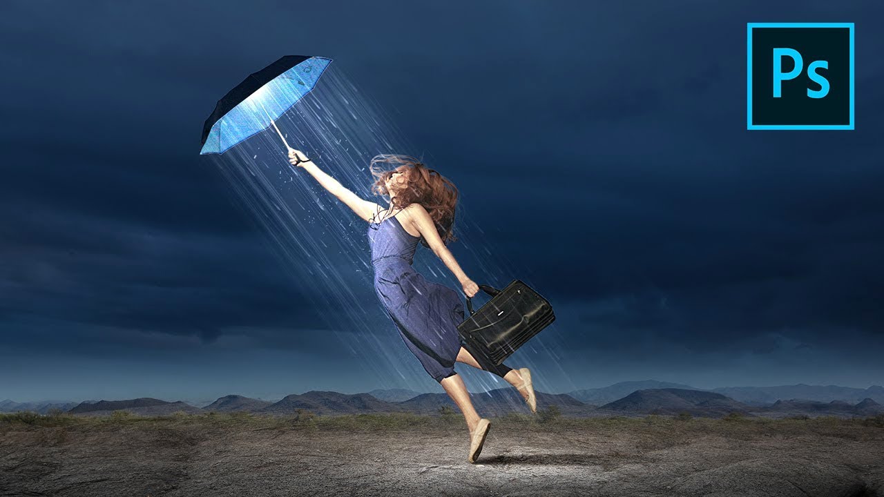 Photoshop Photo Manipulation | Fantasy Rainy Light | Photoshop Tutorial ...