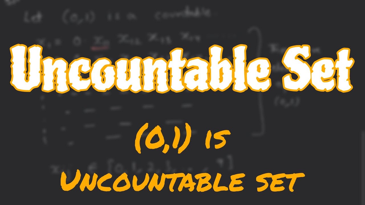 #7||Uncountable set (Real analysis) ||Maths for Graduates - YouTube
