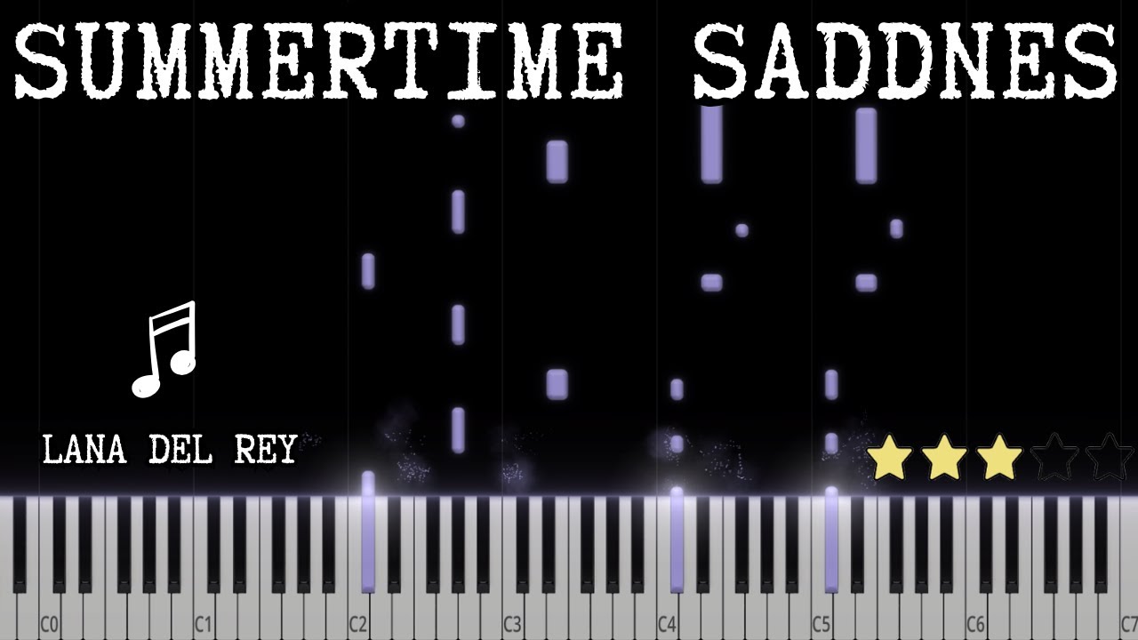 Lana Del Rey - Summertime Sadness || PIANO TUTORIAL + SHEET MUSIC - YouTube