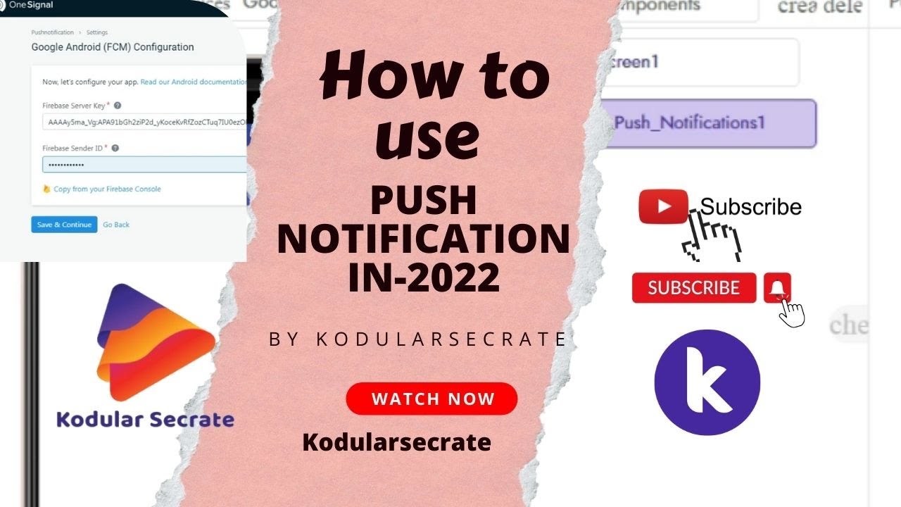 How to use Push notification in Kodular in 2022 | Send Any Notification ...