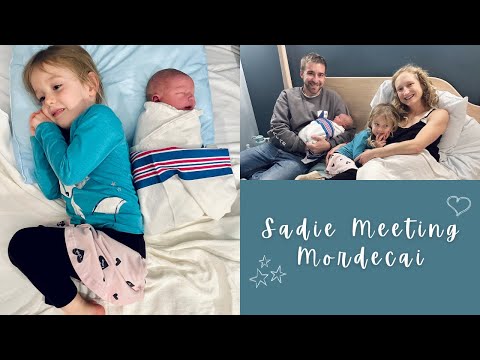 Big Sister Meeting Little Brother For The First Time | Sadie and Mordecai Meet 😍