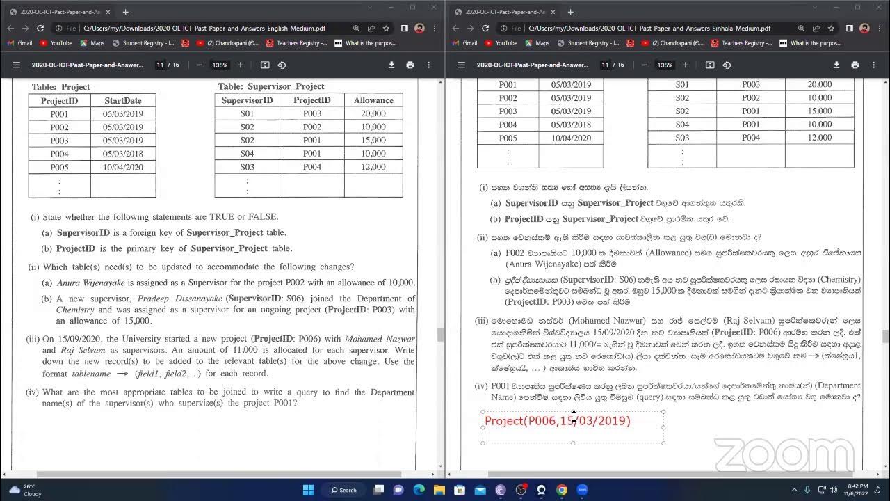 Grade 11 Paper Class - Database Questions - YouTube