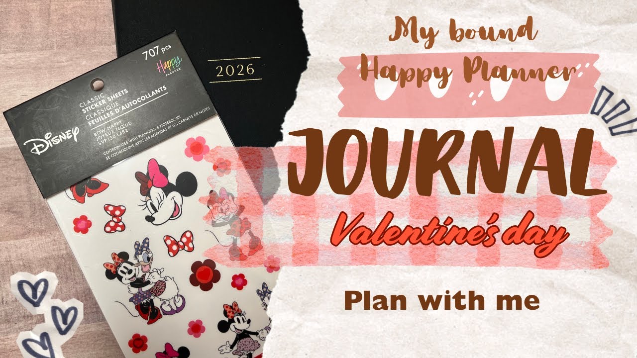 Valentine’s Day plan with me | happy planner bound Disney vertical ...