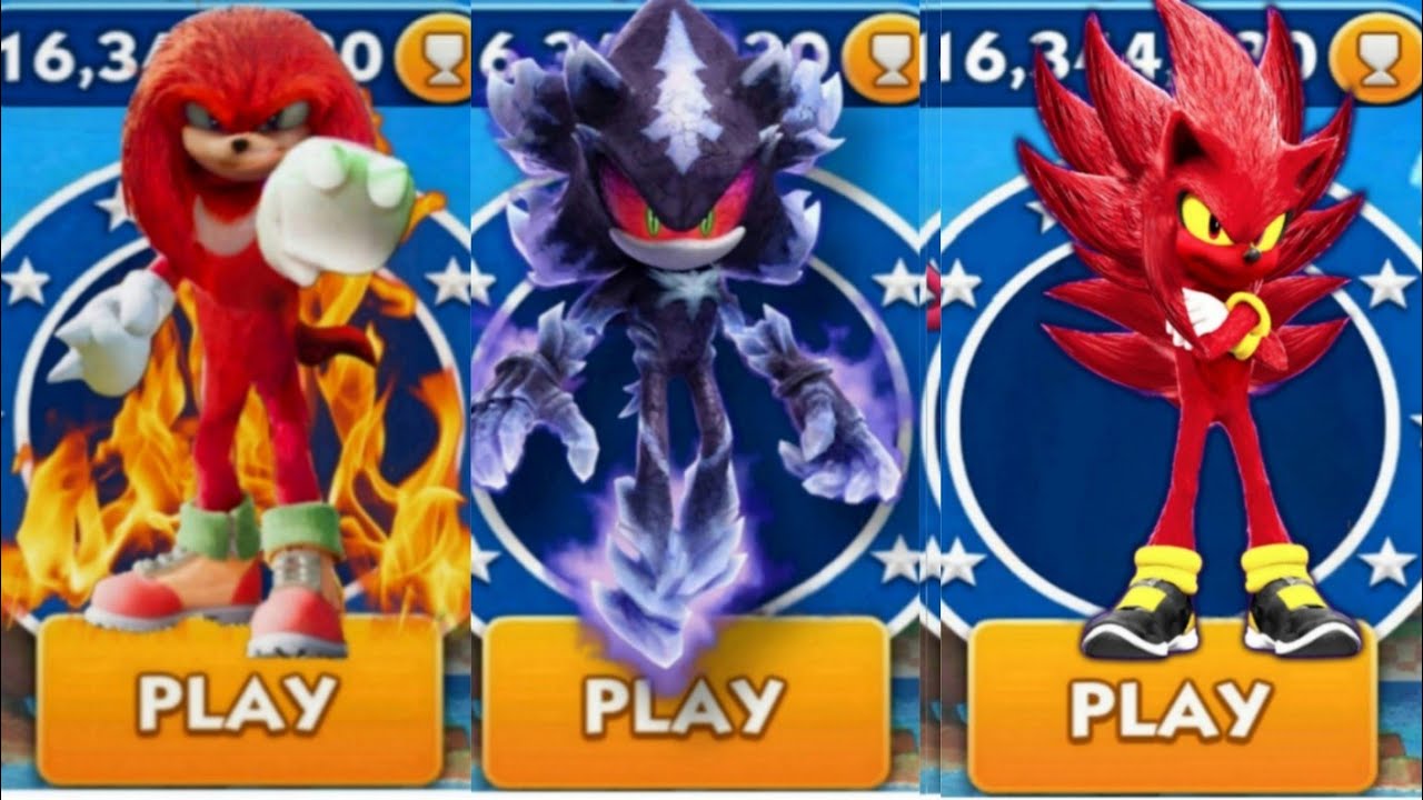 Sonic Dash - Knuckles VS Mephiles VS Sir Knuckles _ Movie Sonic vs All ...