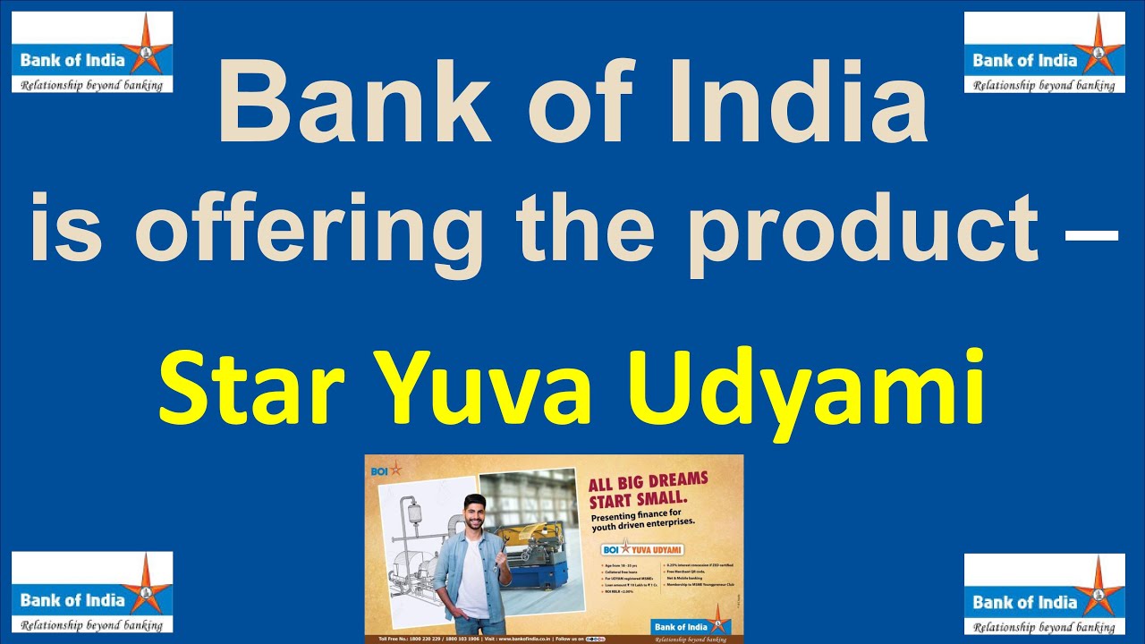 Bank of India's Star Yuva Udyami Scheme Empowering Young Entrepreneurs ...
