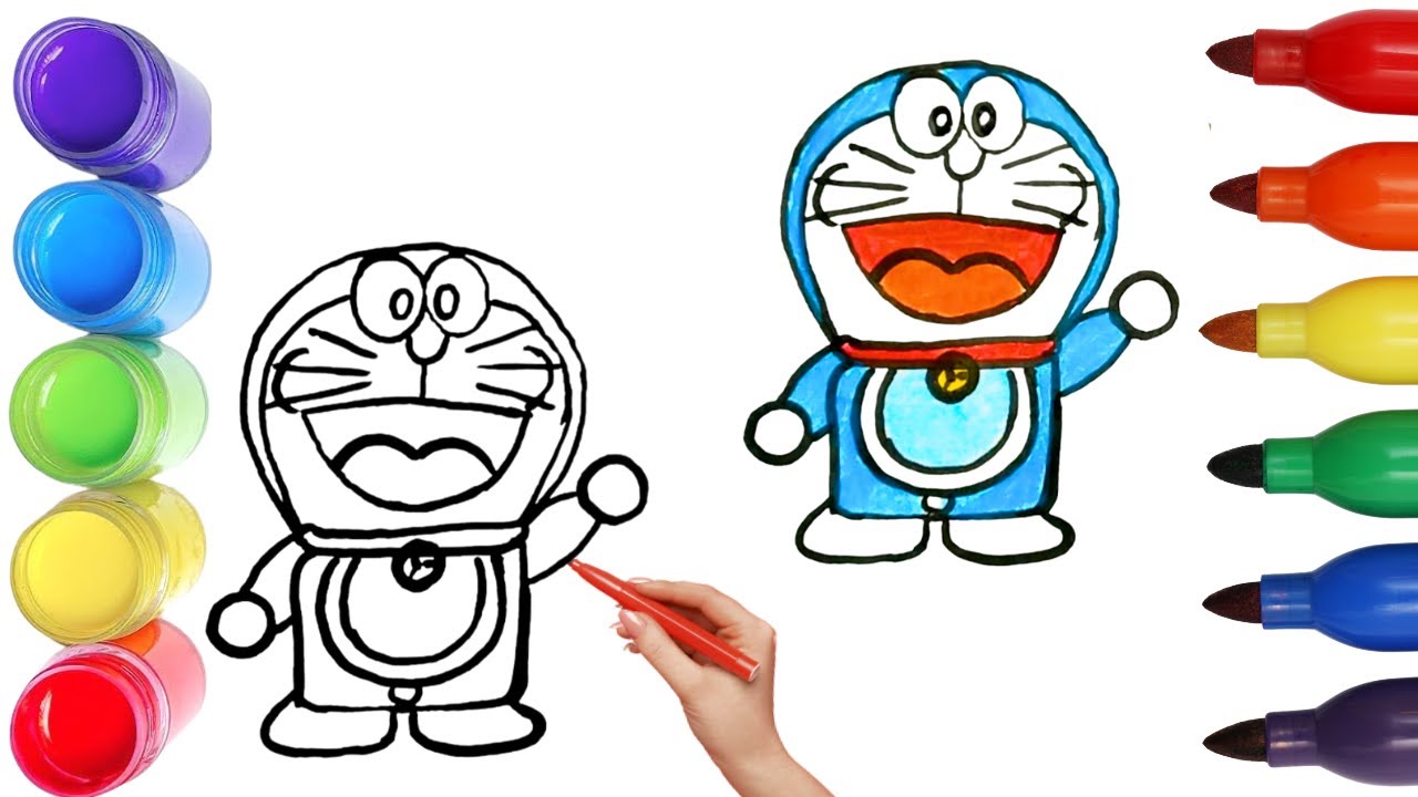 How To Draw cute Doraemon Drawing, Painting & Coloring For Kids and ...