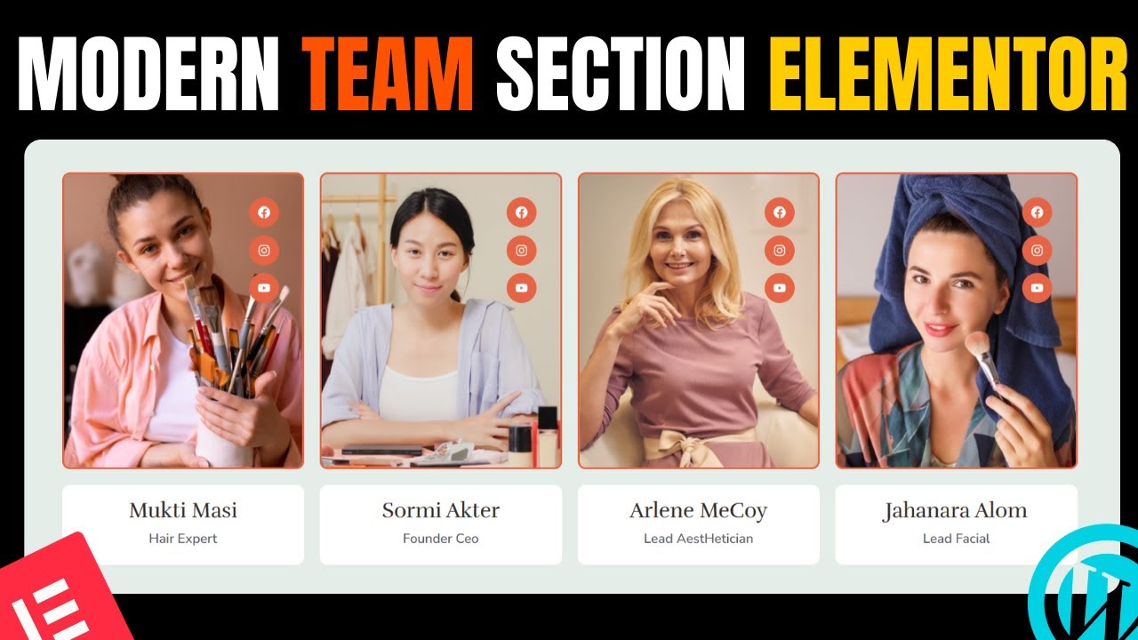 Build a Custom TEAM Section in ELEMENTOR | Modern WordPress Elementor ...