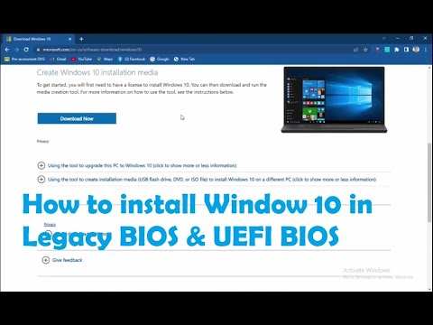 Computer 101: How to Install Window 10 in Legacy BIOS and UEFI BIOS (Tagalog) - YouTube