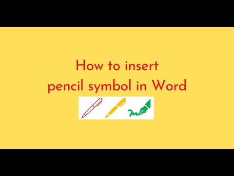How to insert pencil symbol in Word - YouTube