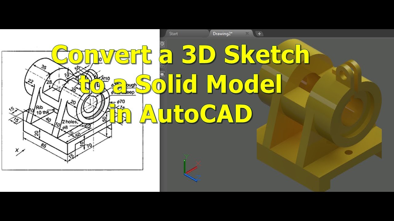 AutoCAD Solid from 3D Sketch - YouTube