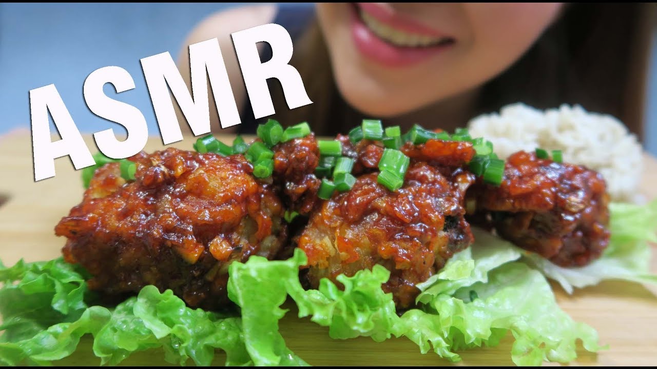 ASMR Korean Fried Chicken (Extreme Crunch Eating Sounds) | Crunchy ...