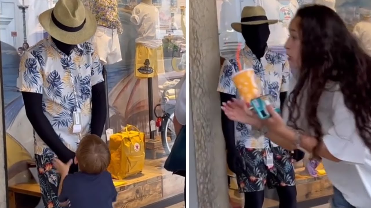 Epic mannequin prank totally scares people passing by #shorts - YouTube