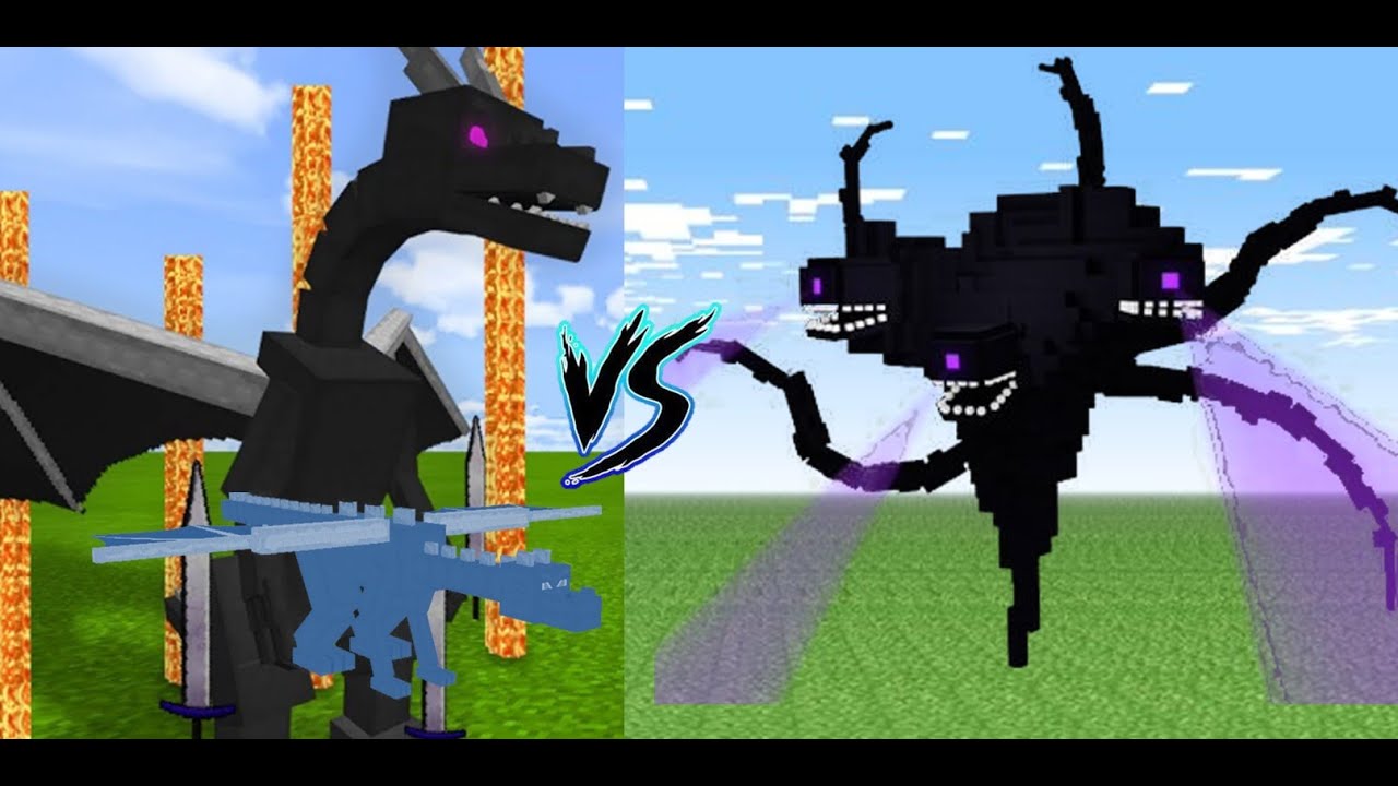 Wither Storm VS Rebirth Dragon and Executor Dragon - YouTube