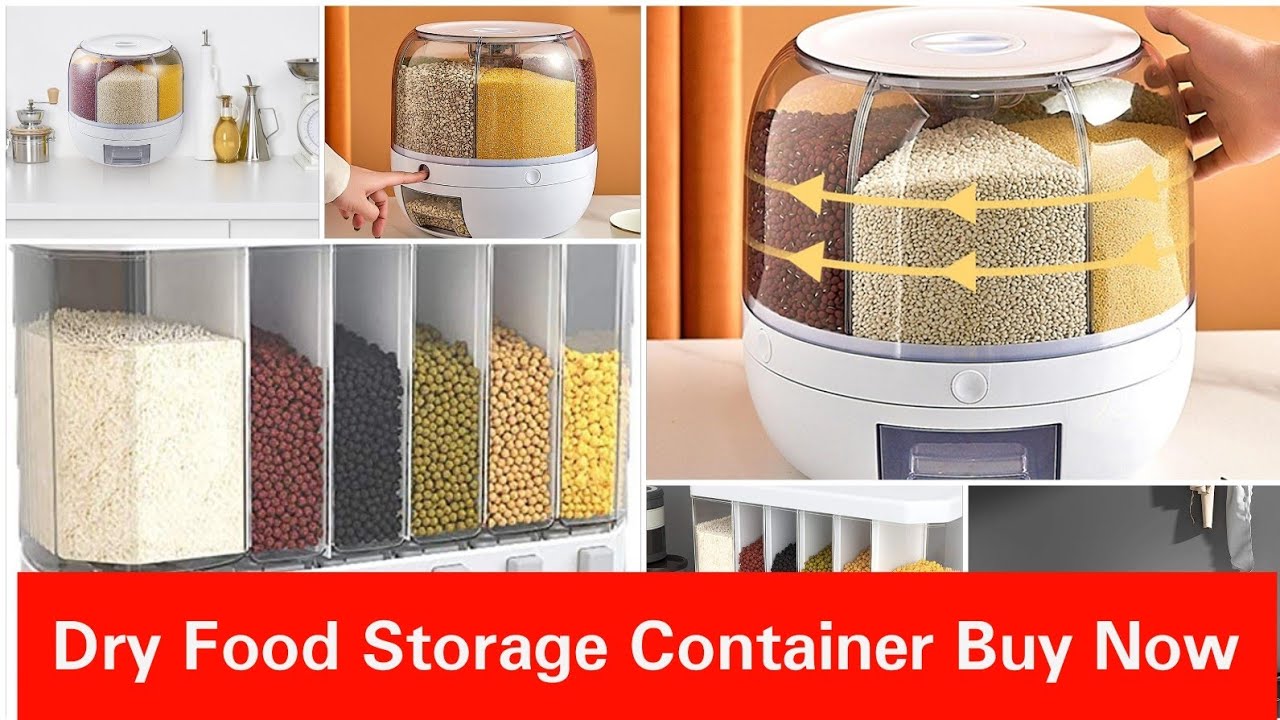 Rotating Food Dispenser,Storage Container,Wall-Mounted,Storage ...